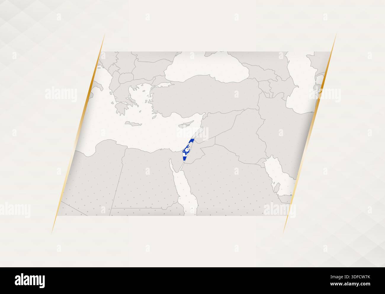 Israel Country Map Featuring National Flag Colors. Vector illustration ...