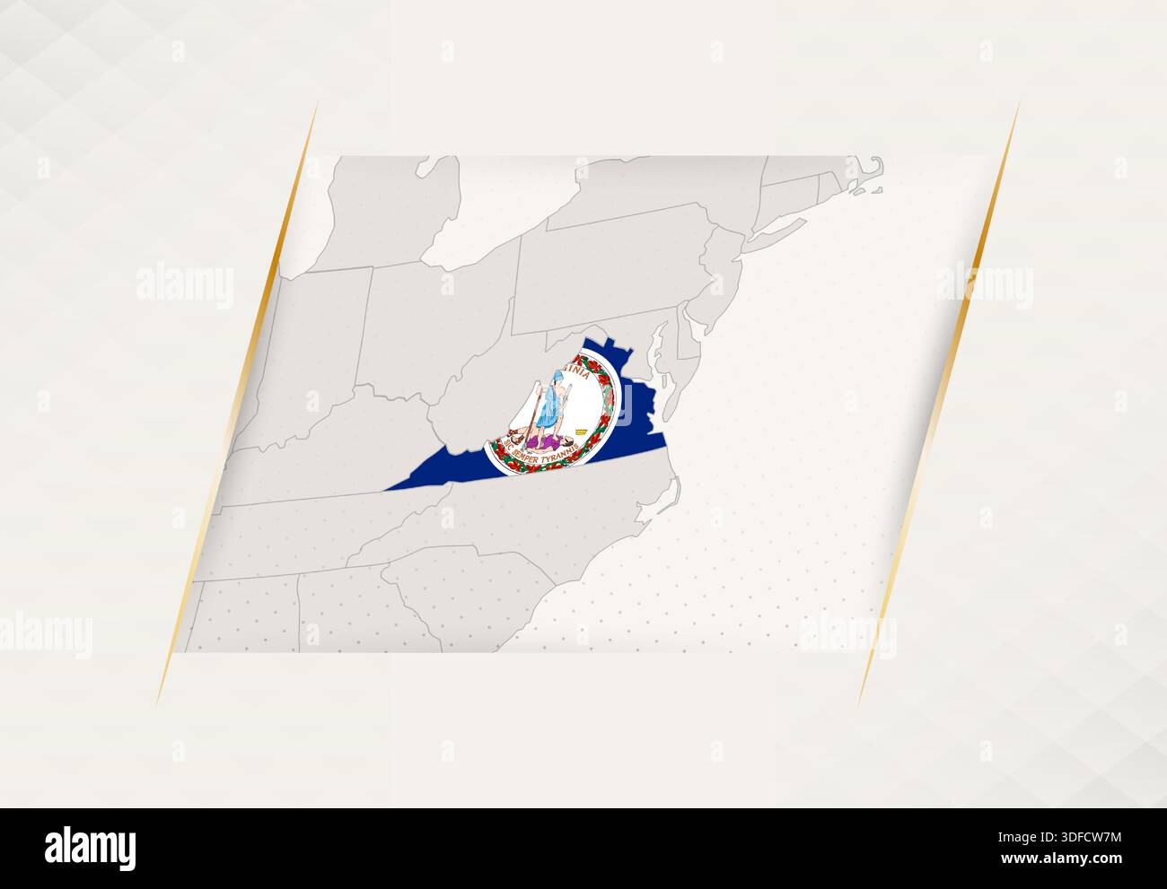 Virginia Country Map Featuring National Flag Colors. Vector ...