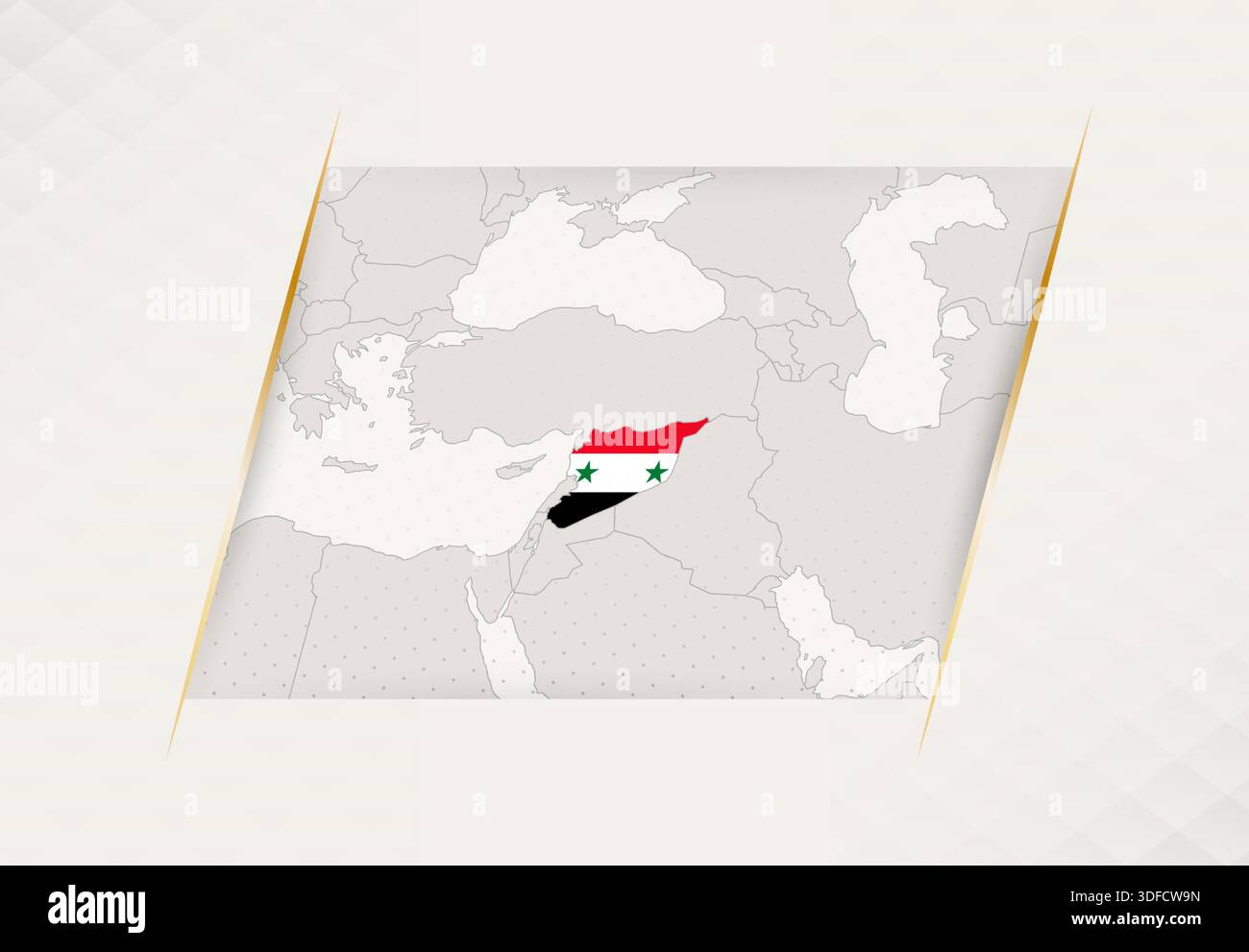 Syria Country Map Featuring National Flag Colors. Vector illustration ...