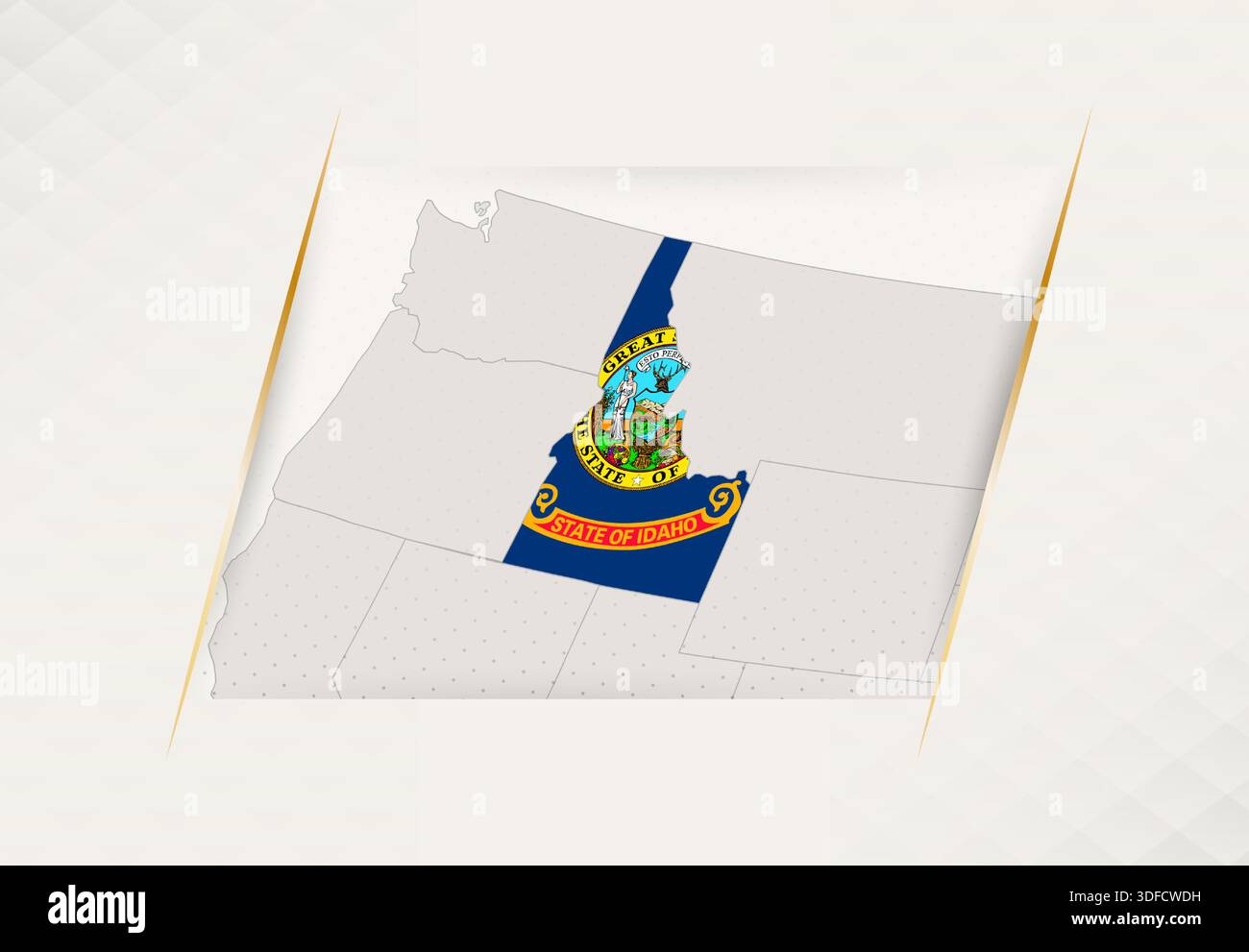 Idaho Country Map Featuring National Flag Colors. Vector illustration ...