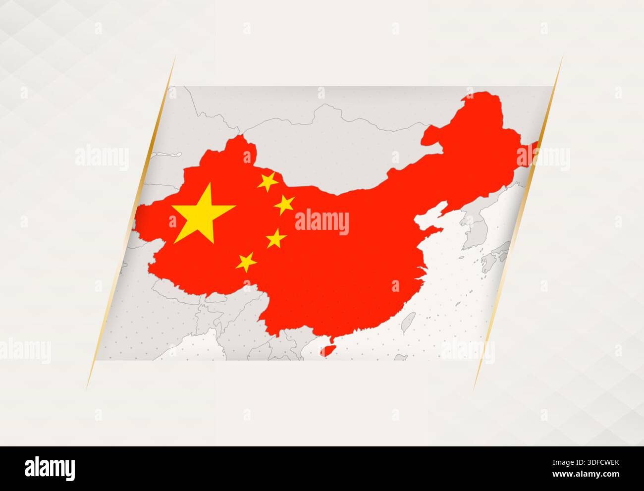 China Country Map Featuring National Flag Colors. Vector illustration ...