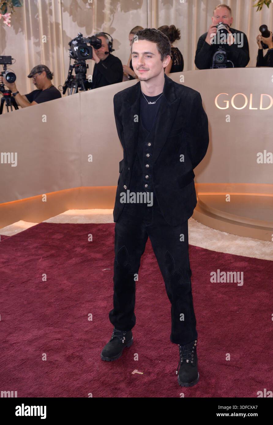 LOS ANGELES, USA. January 11, 2026: Timothee Chalamet at the 83rd ...