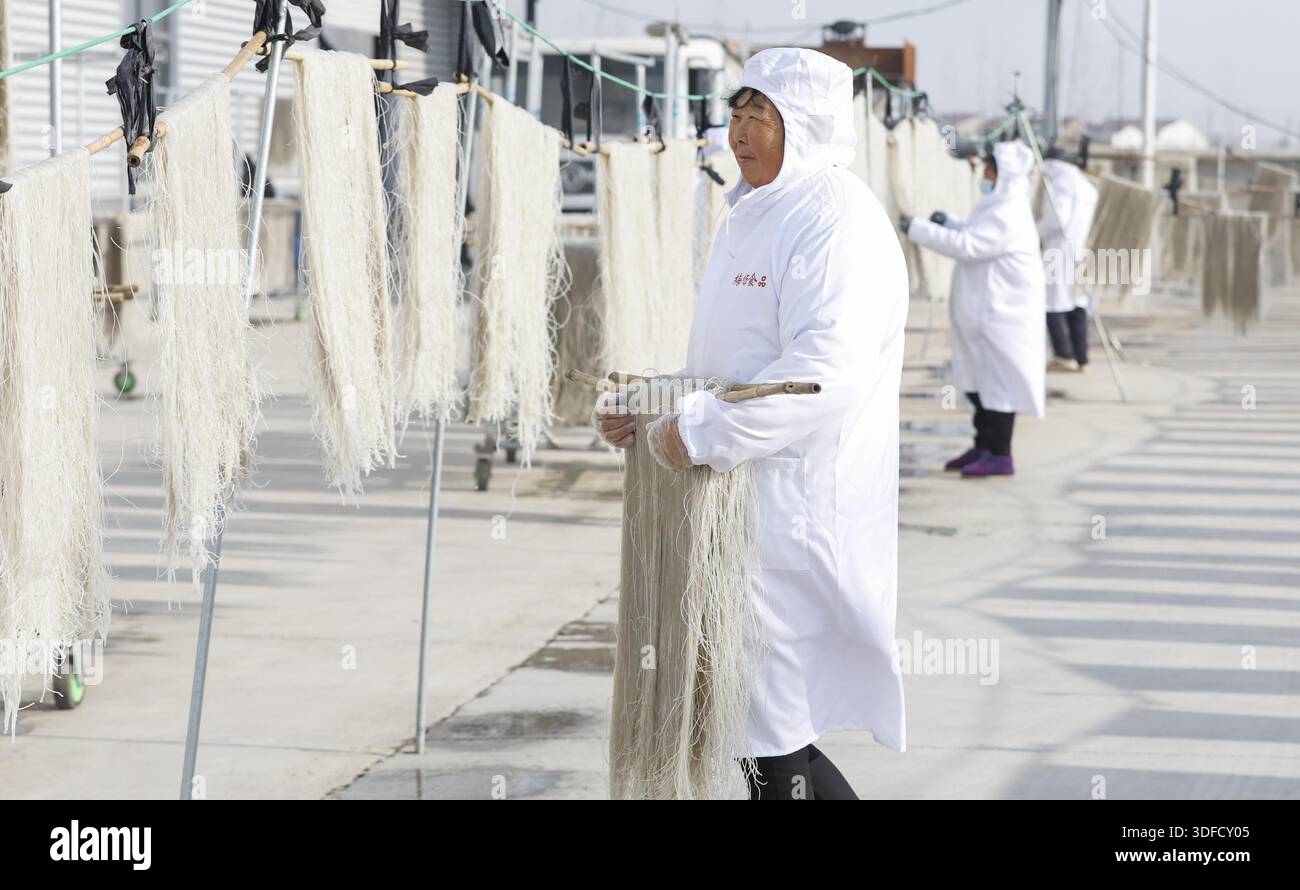 Villagers process sweet potato noodles in Meichang Village, Nanchenji ...