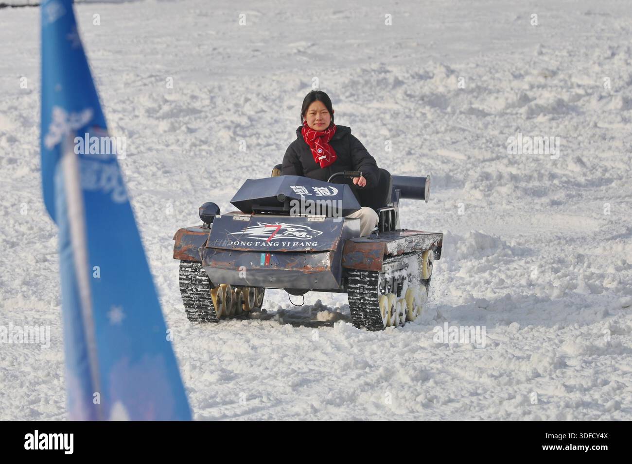 Visitors enjoy snow fun at Yuanmingyuan Park in Beijing, China, 9 ...