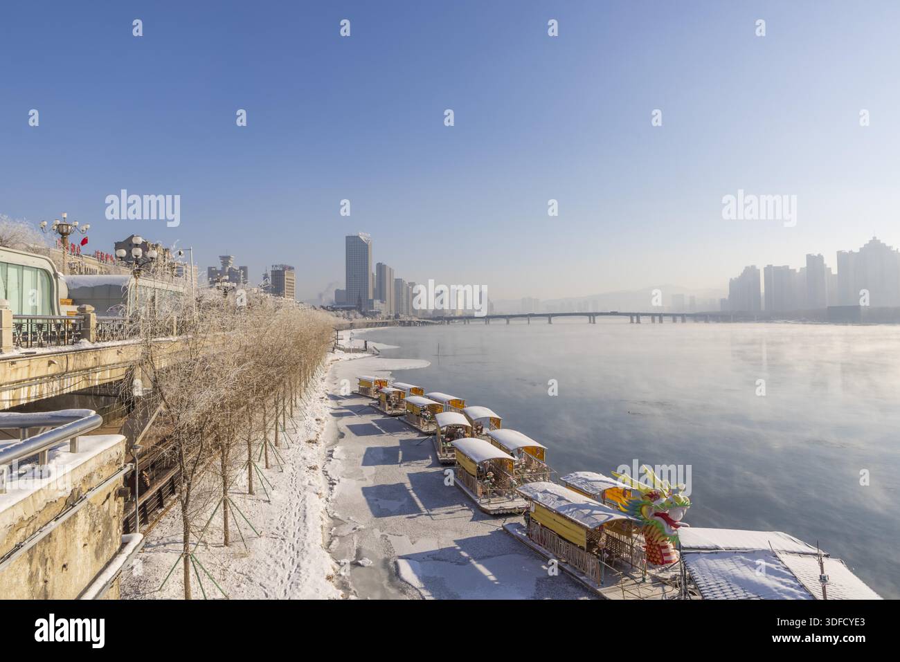 Rime scenery along Songjiang Middle Road in Jilin City, northeast China ...