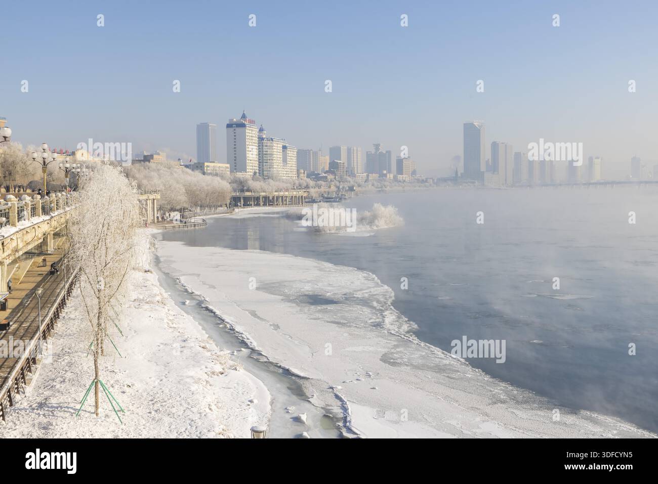 Rime scenery along Songjiang Middle Road in Jilin City, northeast China ...