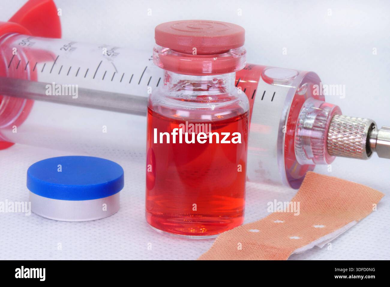 Symbolbild Influenza -Virus als Schrift auf Serumflaschen Influenza ...