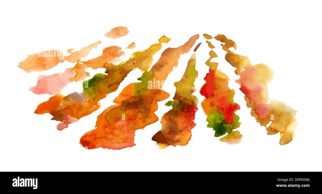 Warm watercolor diagonal shapes of vineyard rows at harvest time ...