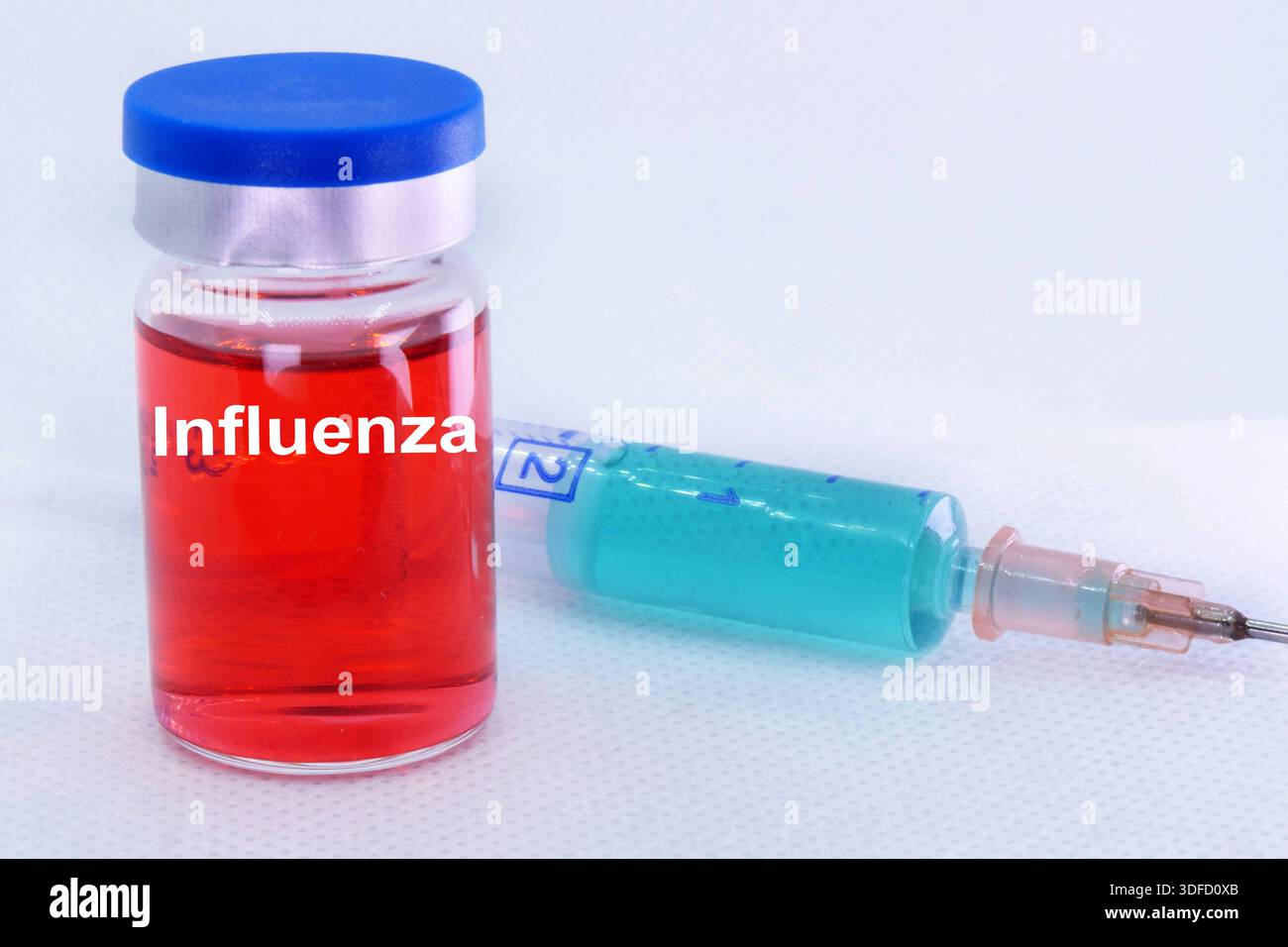 Symbolbild Influenza -Virus als Schrift auf Serumflaschen Influenza ...