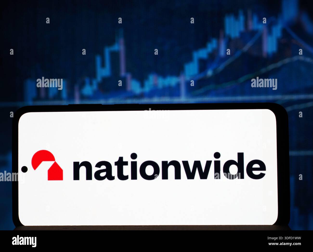 In this photo illustration, the Nationwide Building Society logo seen ...