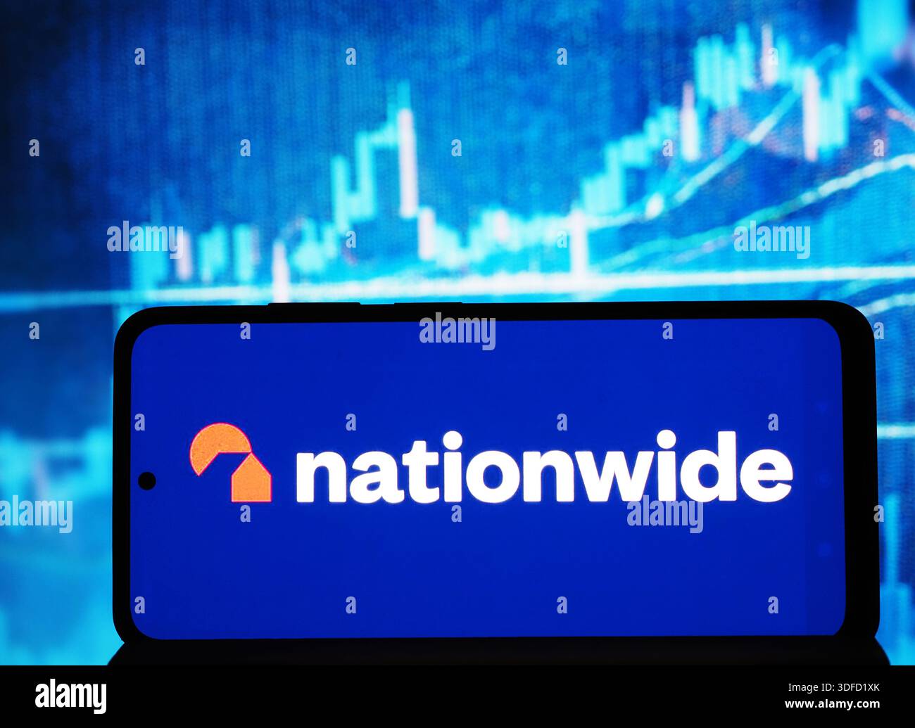 In this photo illustration, the Nationwide Building Society logo seen ...
