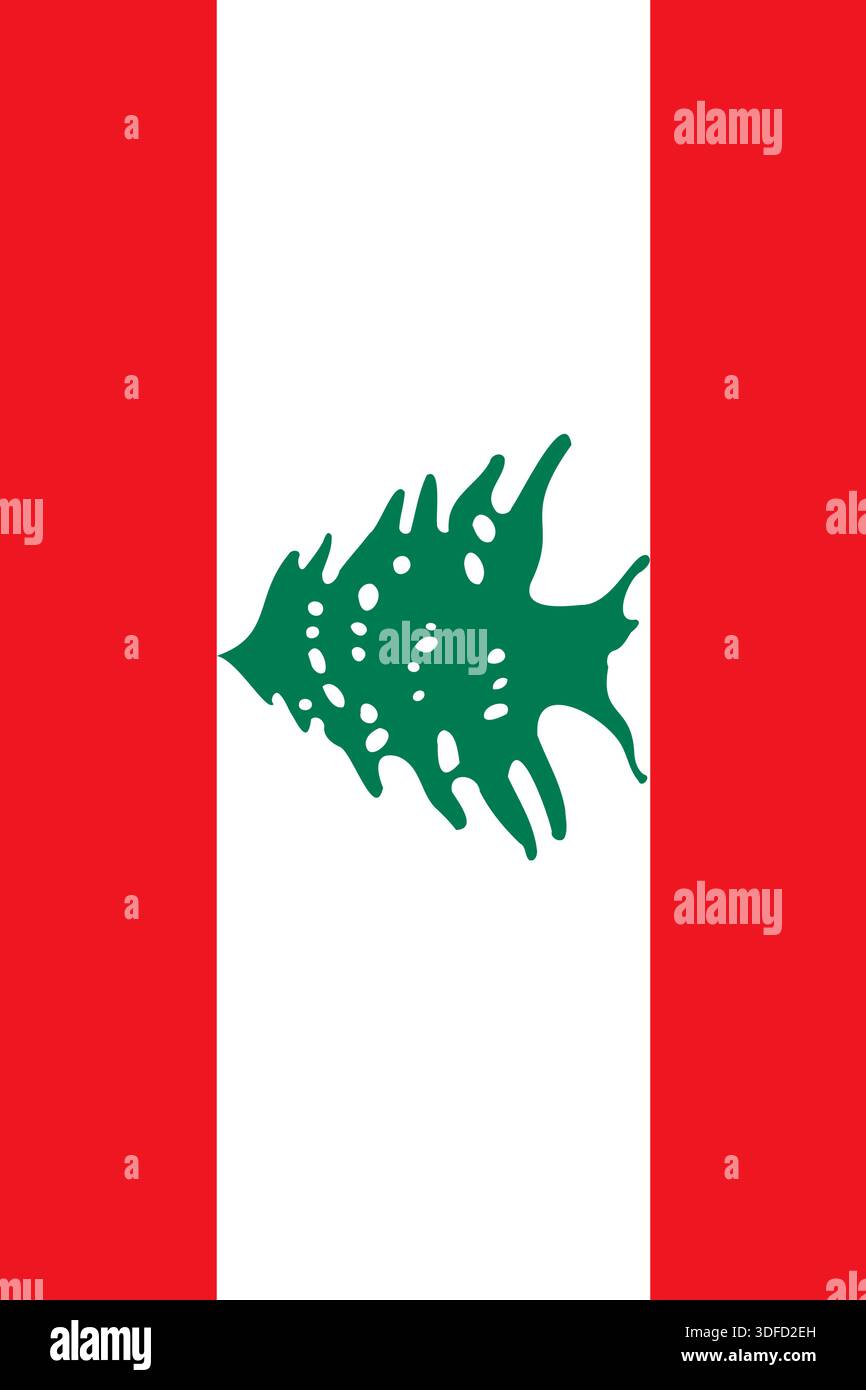 Lebanon flag in vertical Stock Vector Images - Alamy