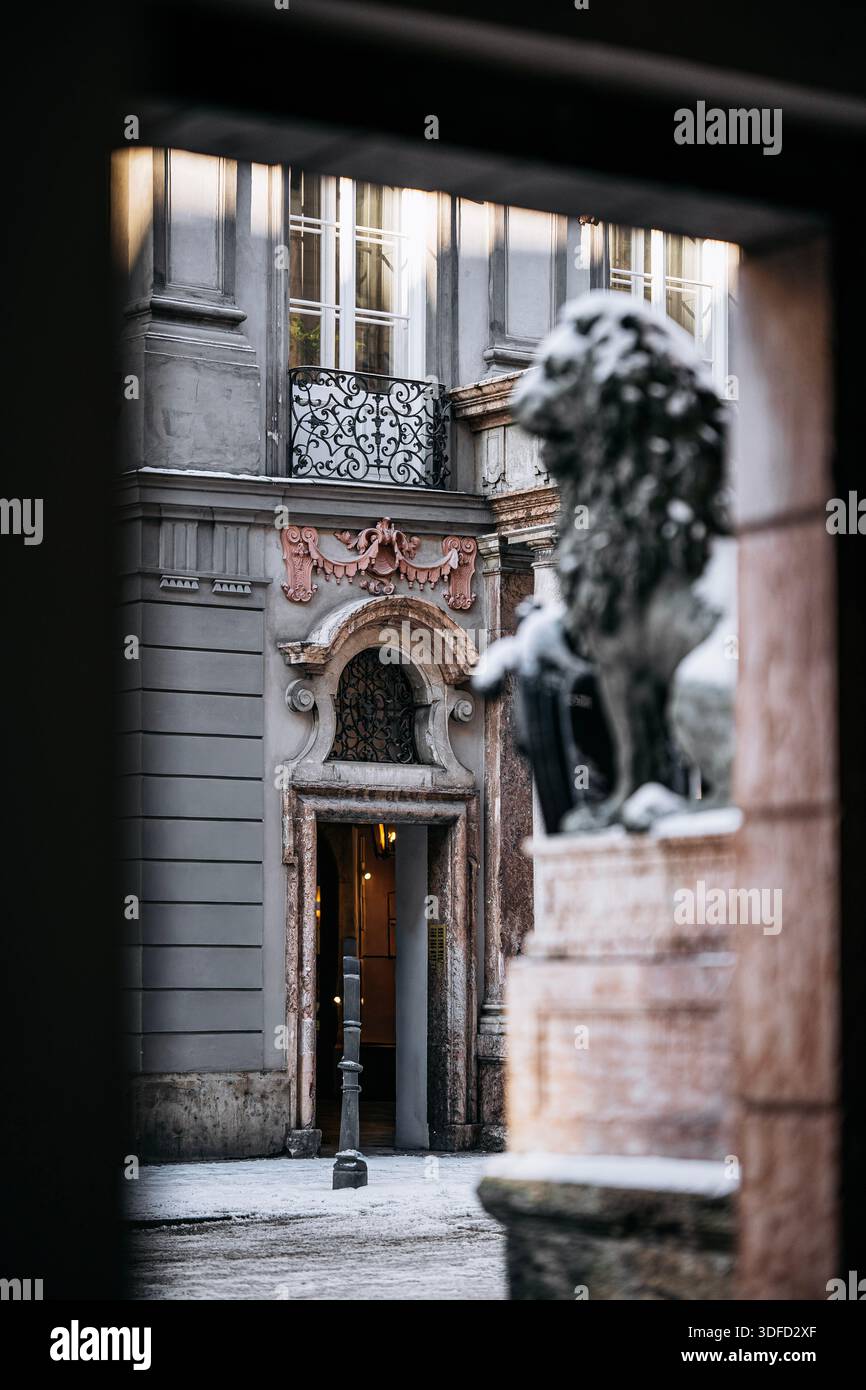 Historic Residenzstrasse Near Odeonsplatz In Munich: Ornate Baroque ...