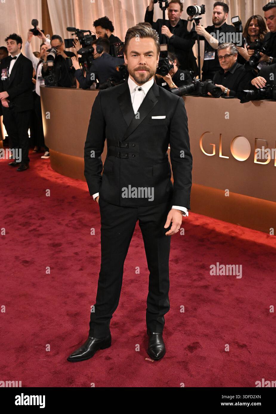 Derek Hough arriving at the 83rd Annual Golden Globes held at the ...