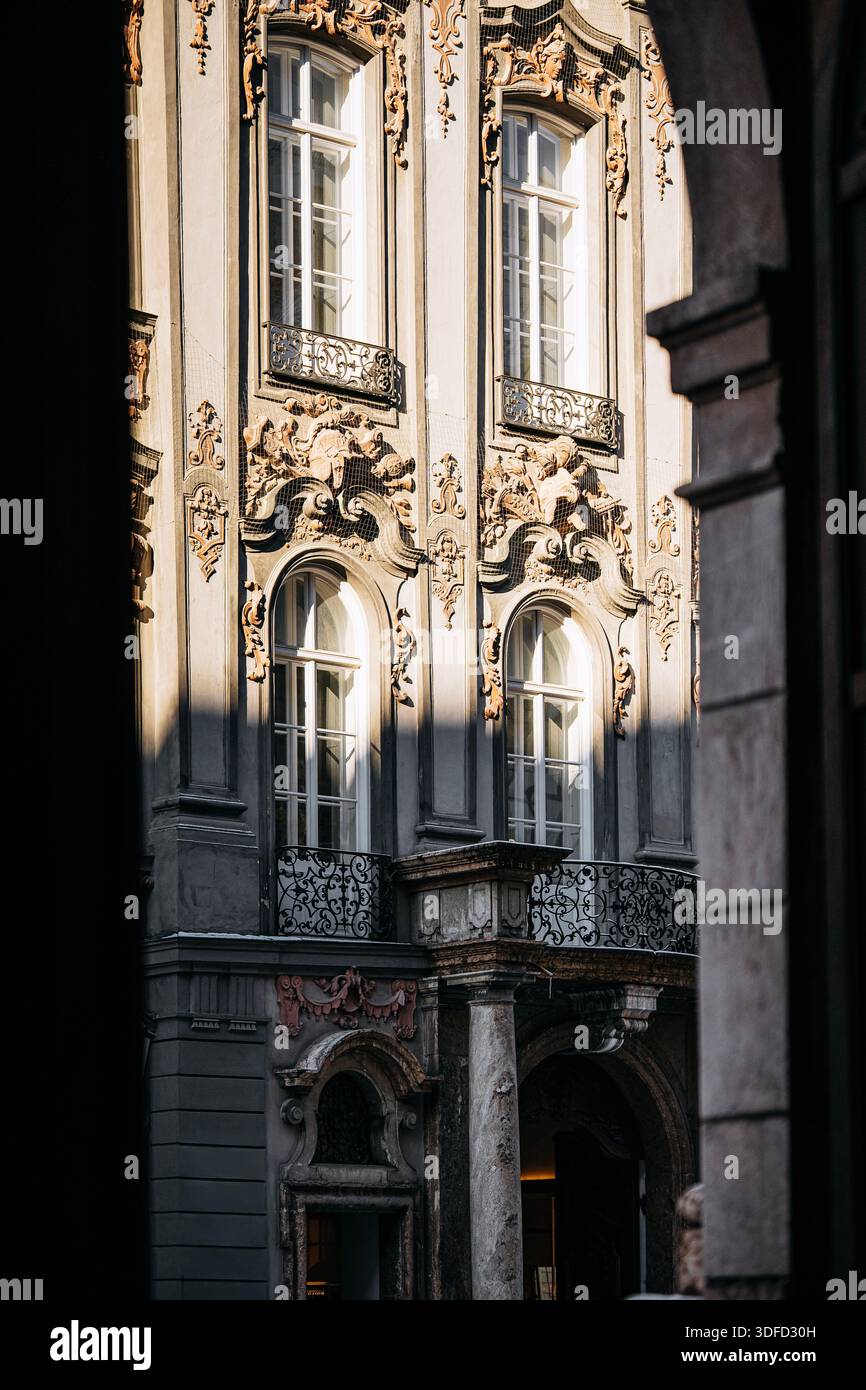 Historic Residenzstrasse Near Odeonsplatz In Munich: Ornate Baroque ...