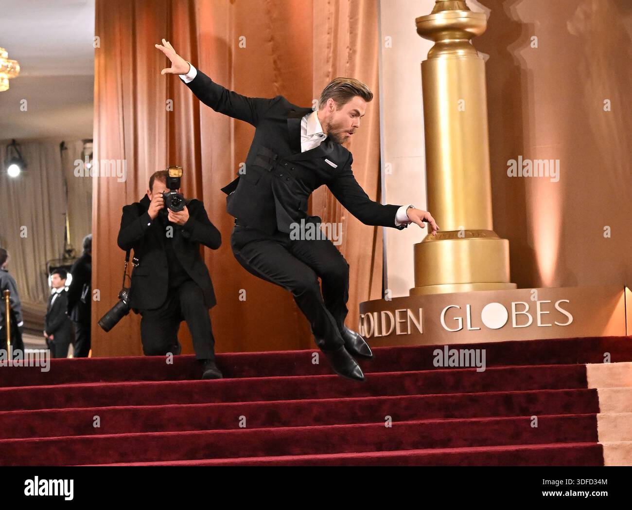 Derek Hough arriving at the 83rd Annual Golden Globes held at the ...