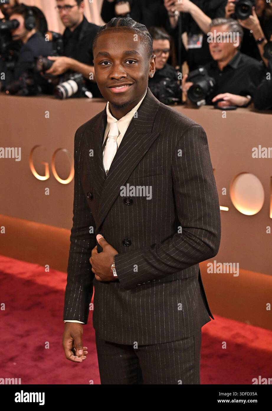 Miles Canton arriving at the 83rd Annual Golden Globes held at the ...
