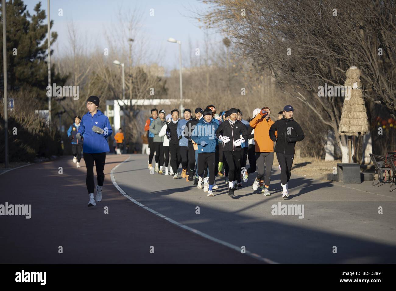 People jog in Olympic Forest Park in Beijing, China, 10 January, 2026 ...