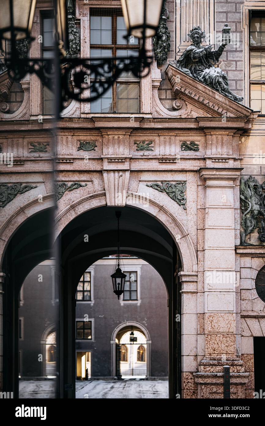 Historic Residenzstrasse Near Odeonsplatz In Munich: Ornate Baroque ...