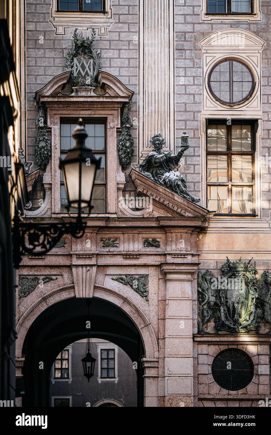 Historic Residenzstrasse Near Odeonsplatz In Munich: Ornate Baroque ...