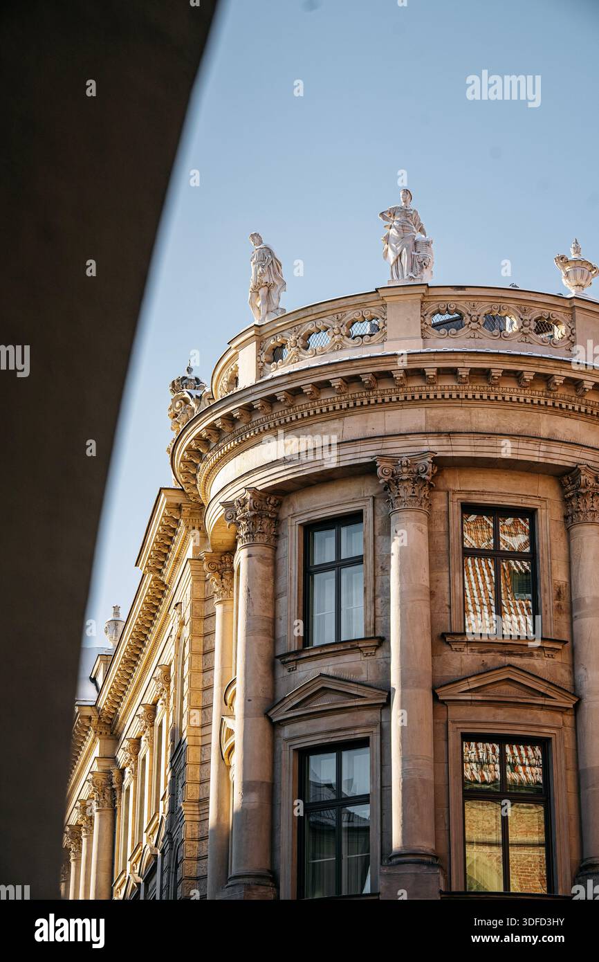 Monumental Classical Building In Munich: Curved Stone Facade With ...