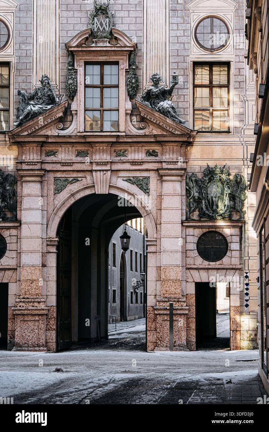Historic Residenzstrasse Near Odeonsplatz In Munich: Ornate Baroque ...