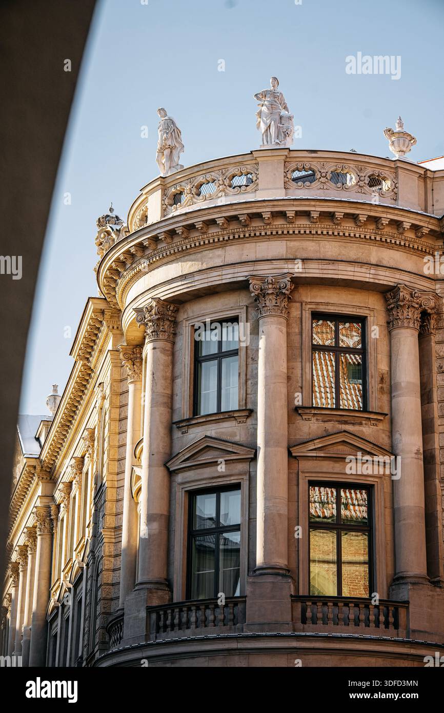 Monumental Classical Building In Munich: Curved Stone Facade With ...