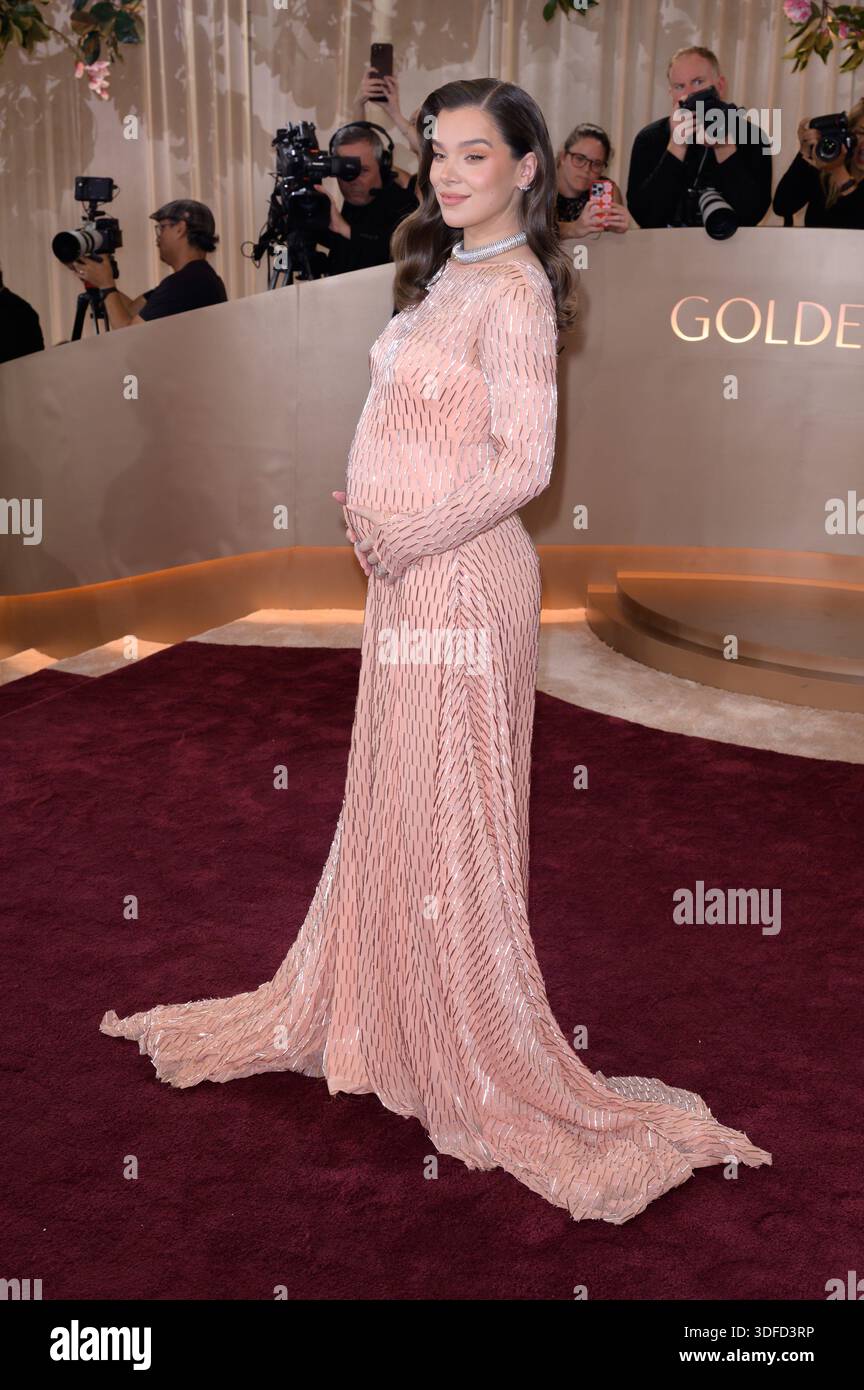 LOS ANGELES, USA. January 11, 2026: Hailee Steinfeld at the 83rd Golden ...