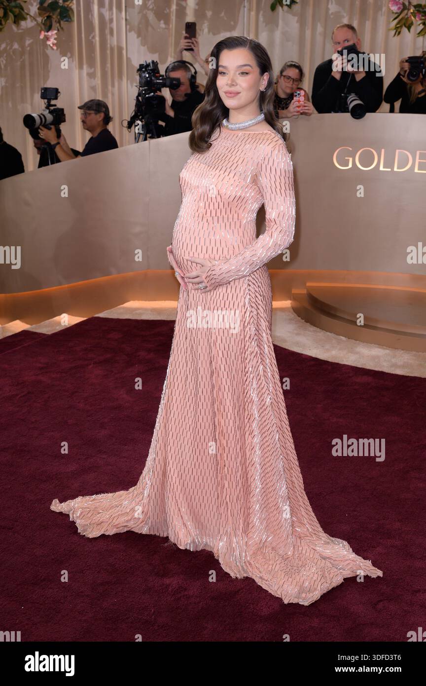 LOS ANGELES, USA. January 11, 2026: Hailee Steinfeld at the 83rd Golden ...