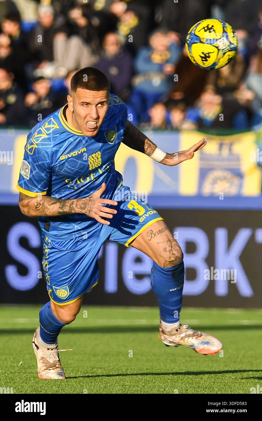 Nicolo Calabrese (Carrarese) during Carrarese Calcio vs SSC Bari ...