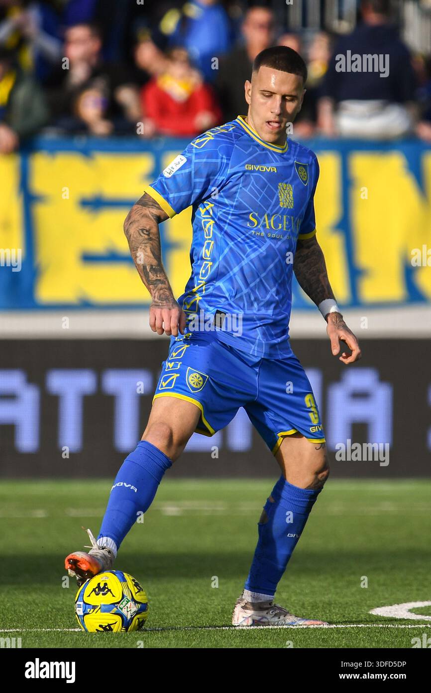 Nicolo Calabrese (Carrarese) during Carrarese Calcio vs SSC Bari ...