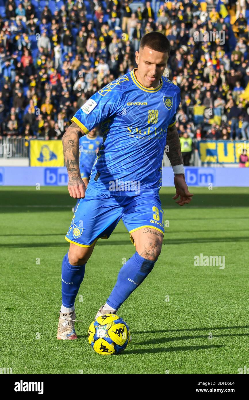 Nicolo Calabrese (Carrarese) during Carrarese Calcio vs SSC Bari ...