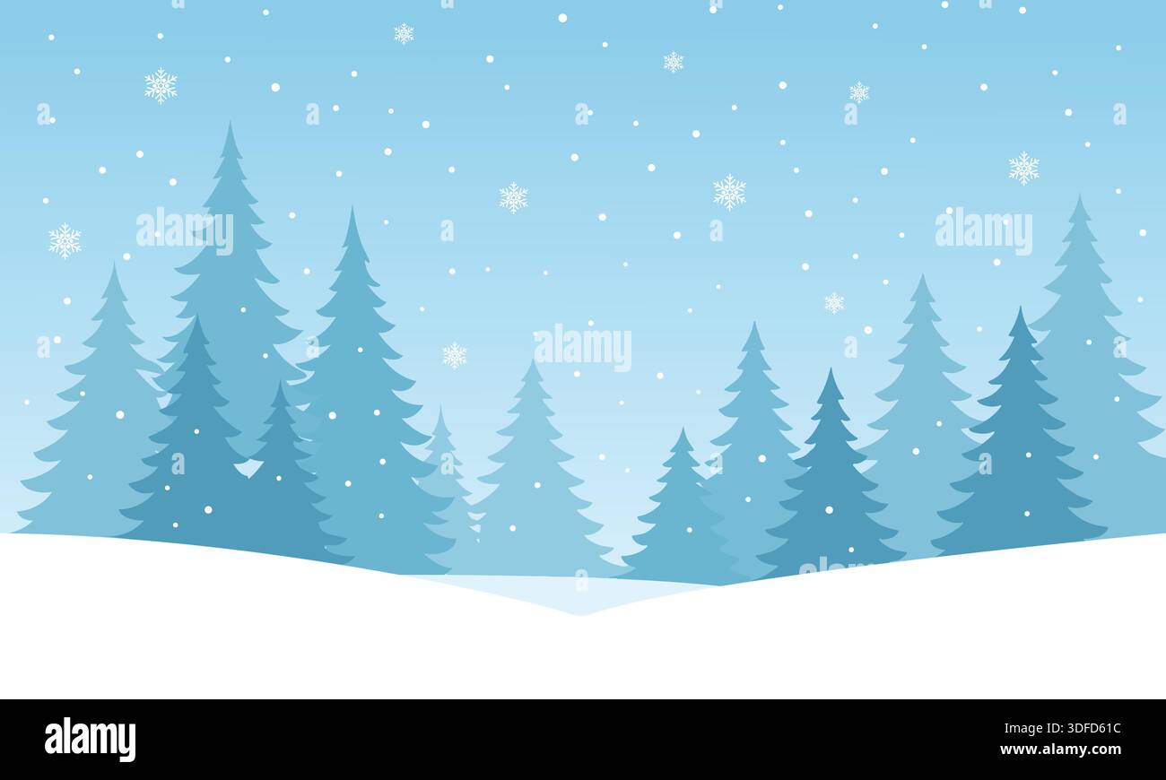 Landscape snowy pine trees Stock Vector Images - Alamy