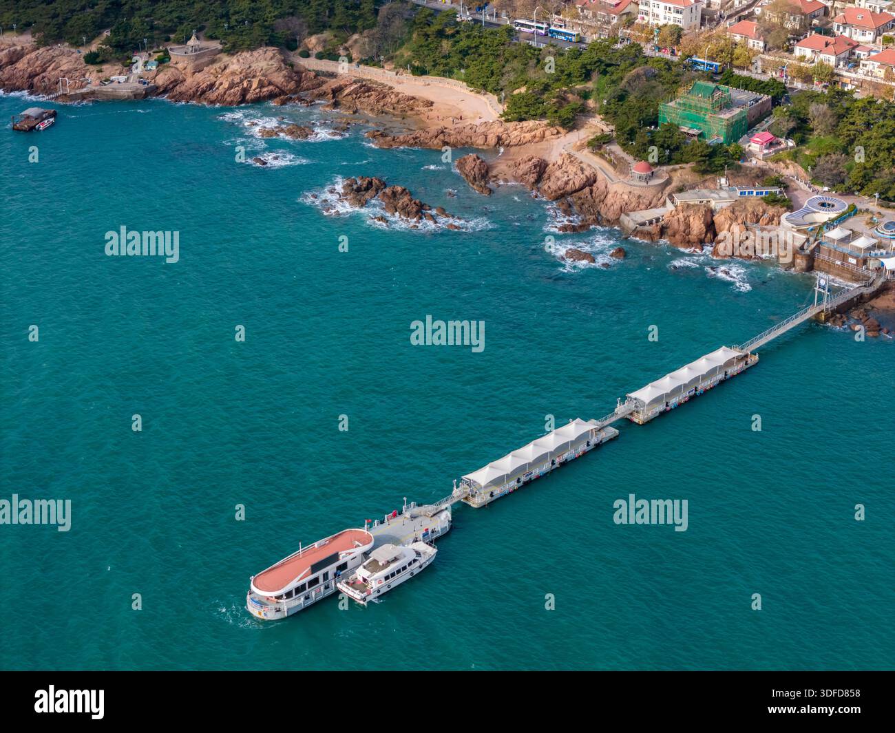 Aerial photo shows the coastal landscape of Shinan District in Qingdao ...