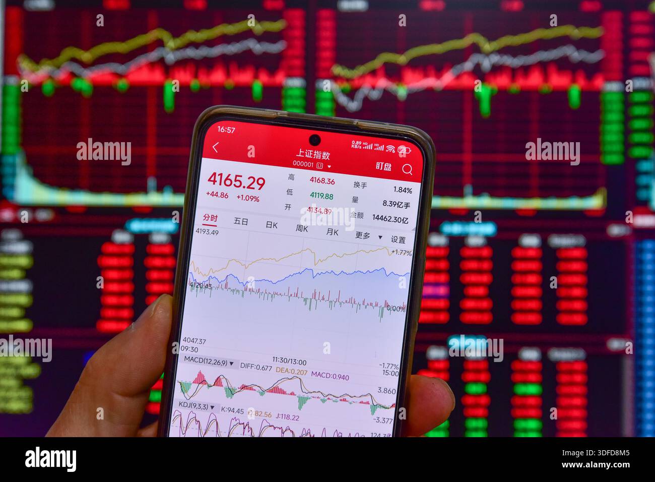FUYANG, CHINA - JANUARY 12, 2026 - A stock investor checks the closing ...