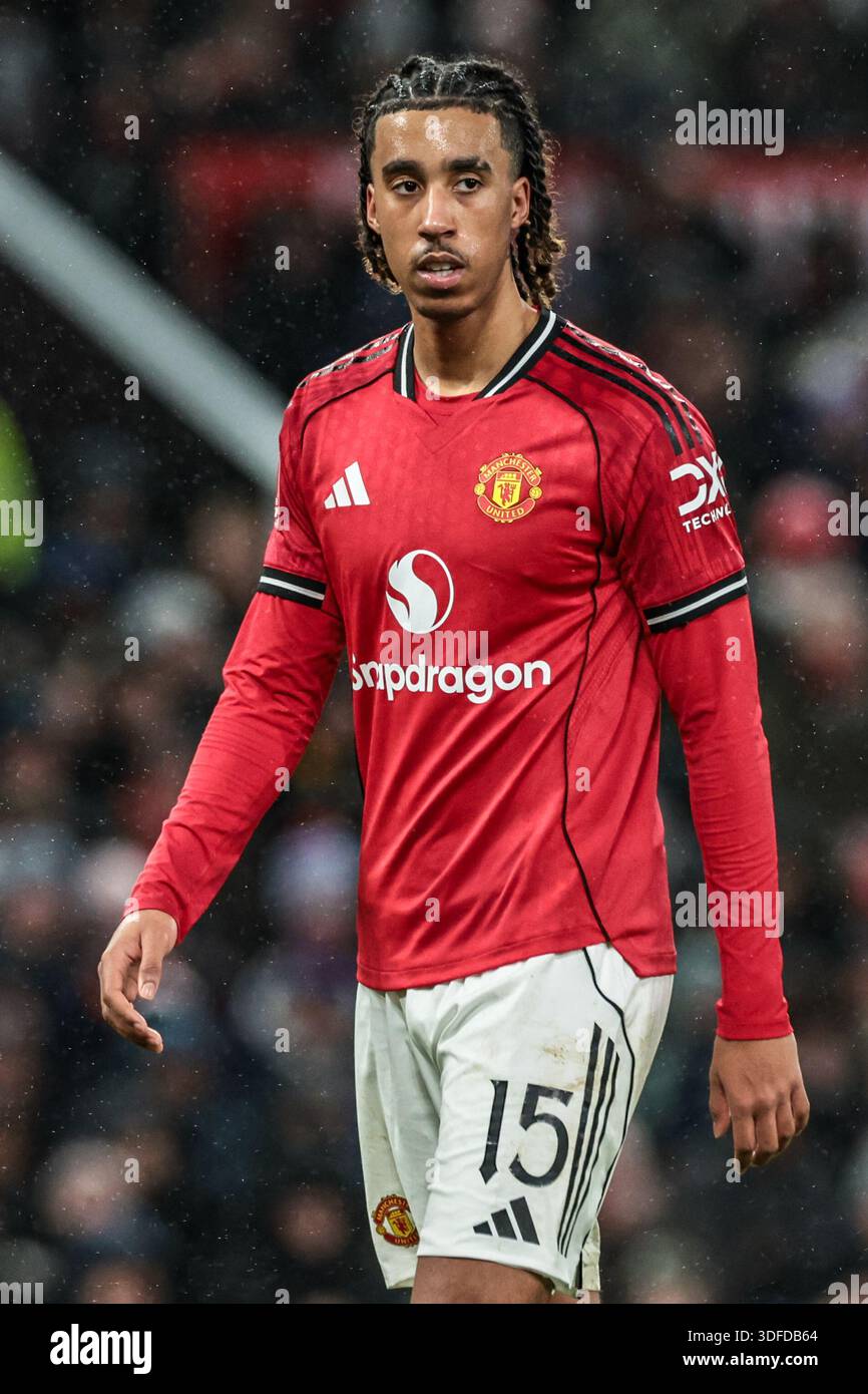 Leny Yoro of Manchester Untied during the Emirates FA Cup Third Round ...