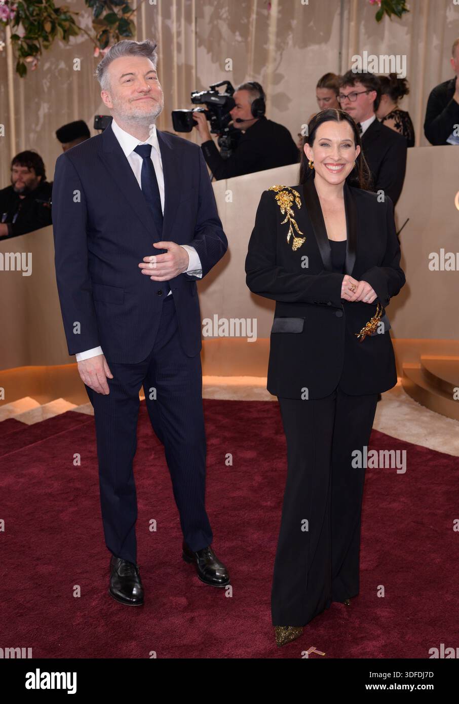 LOS ANGELES, USA. January 11, 2026: Charlie Brooker & Jessica Rhoades ...