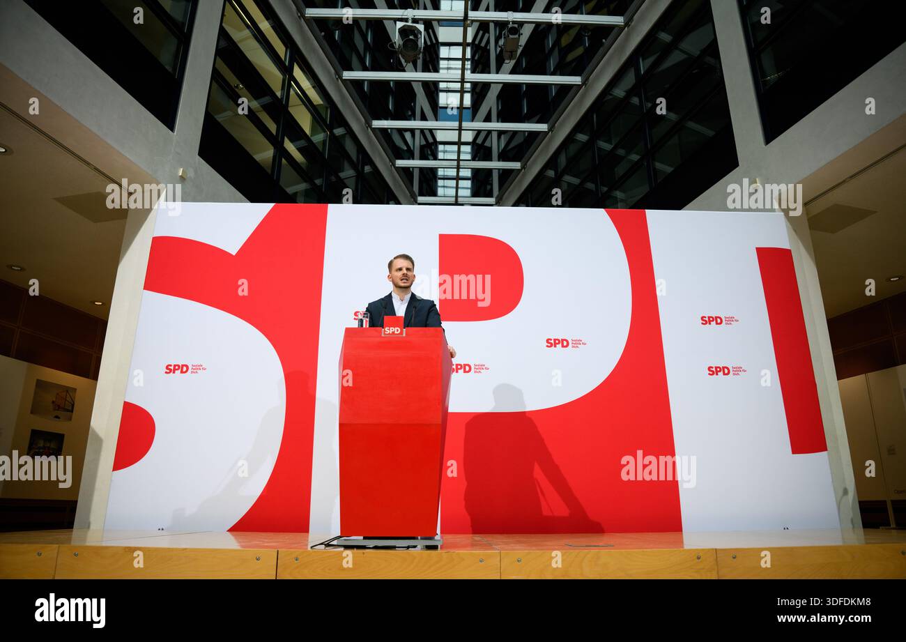 12 January 2026, Berlin: Tim Klüssendorf, SPD General Secretary ...