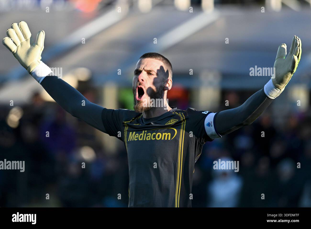 ACF Fiorentina's goalkeeper David De Gea reacts during ACF Fiorentina ...