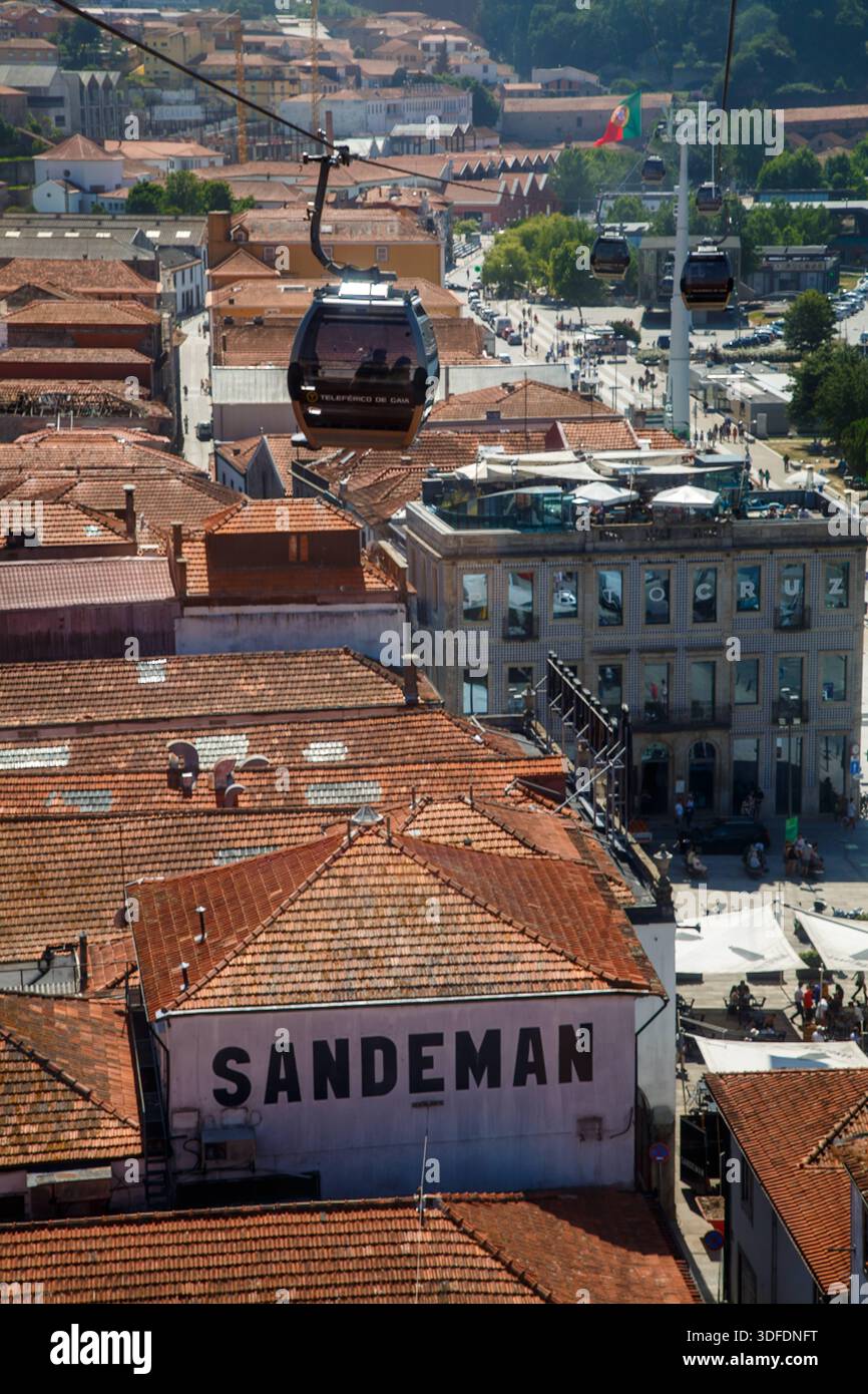 The Gaia cable car and port wine wineries and the historical portuguese ...