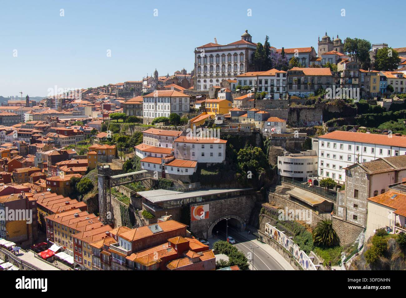 The Palacio Episcopal do Porto palace, Cais da Ribeira shore of Dour ...