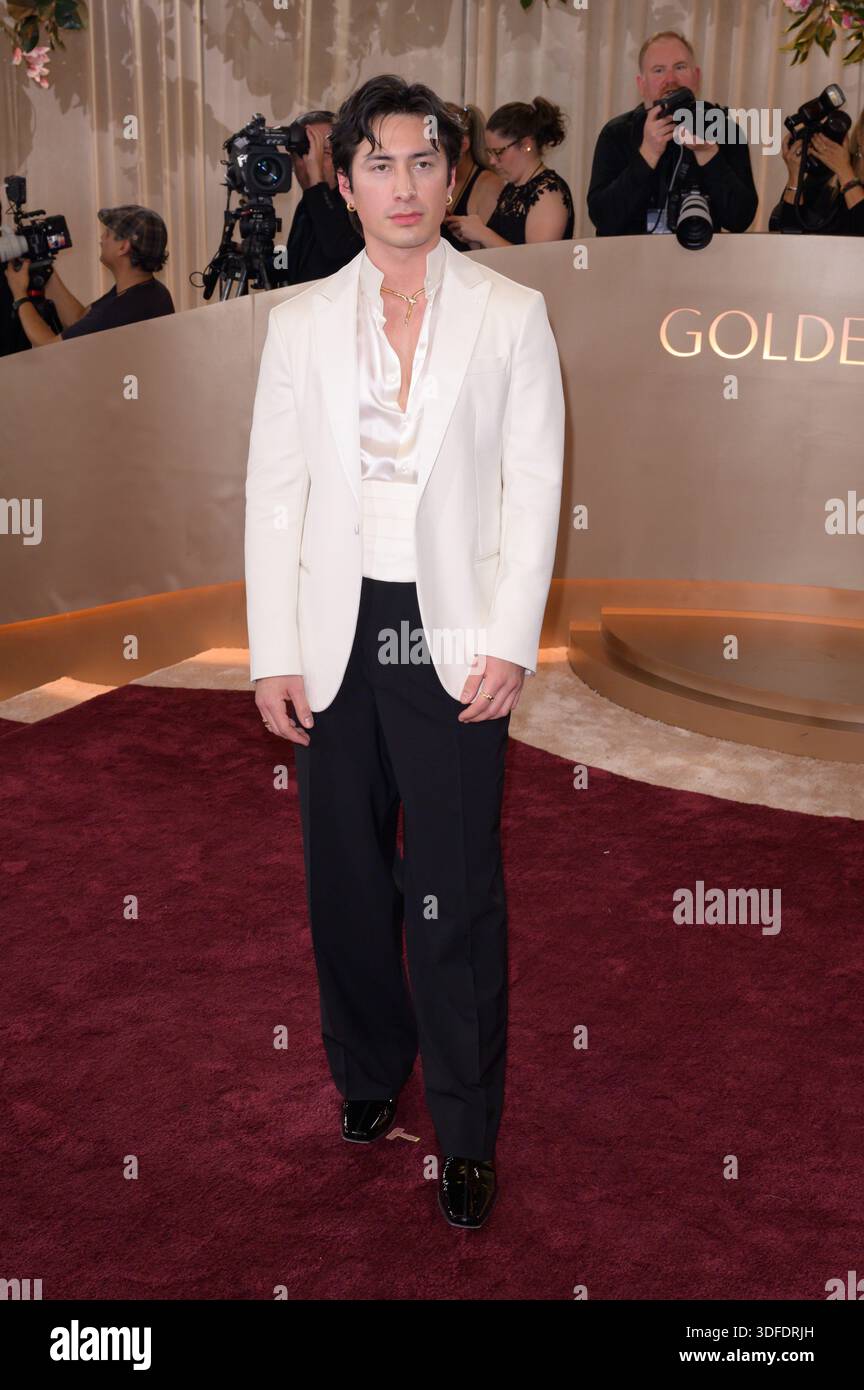 LOS ANGELES, USA. January 11, 2026: Hudson Williams at the 83rd Golden ...