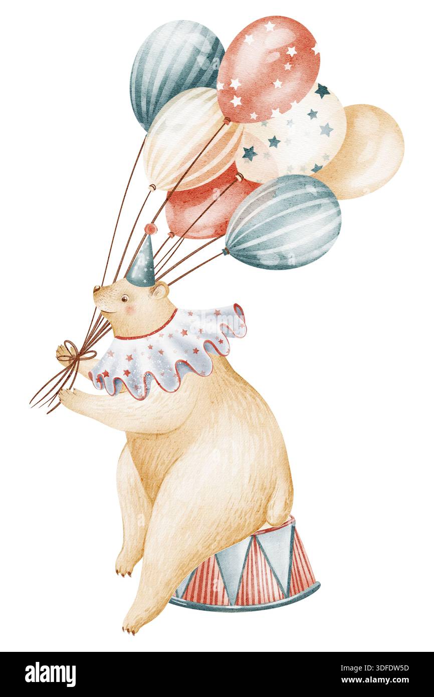 Circus poster in watercolor Cut Out Stock Images & Pictures - Alamy