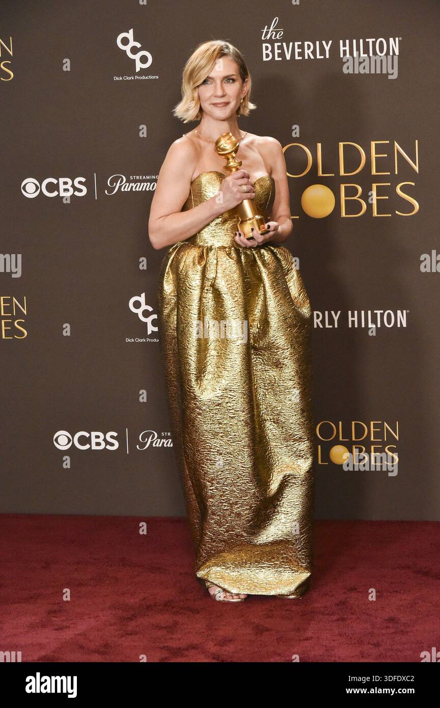 Ca. 11th Jan, 2026. Rhea Seehorn in the press room for 83rd Annual ...