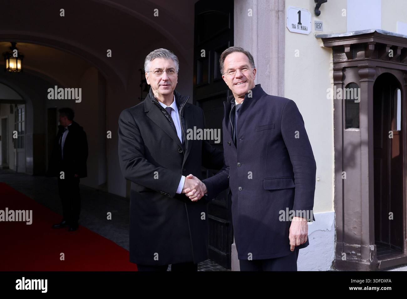 Croatian Prime Minister Andrej Plenkovic met at the Banski Dvori with ...