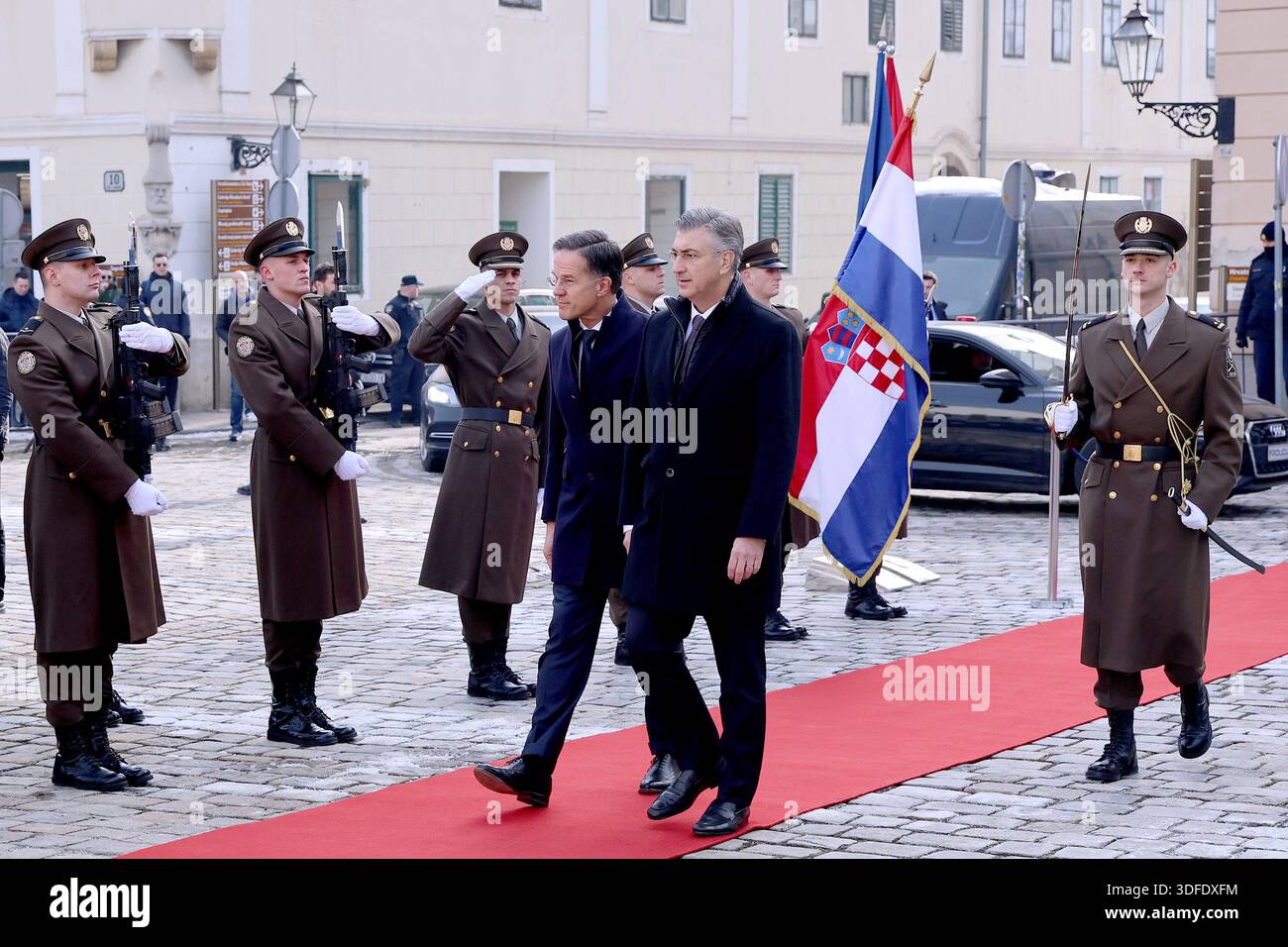 Croatian Prime Minister Andrej Plenkovic met at the Banski Dvori with ...