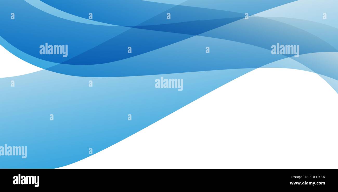 Modern abstract background with translucent blue waves flowing ...