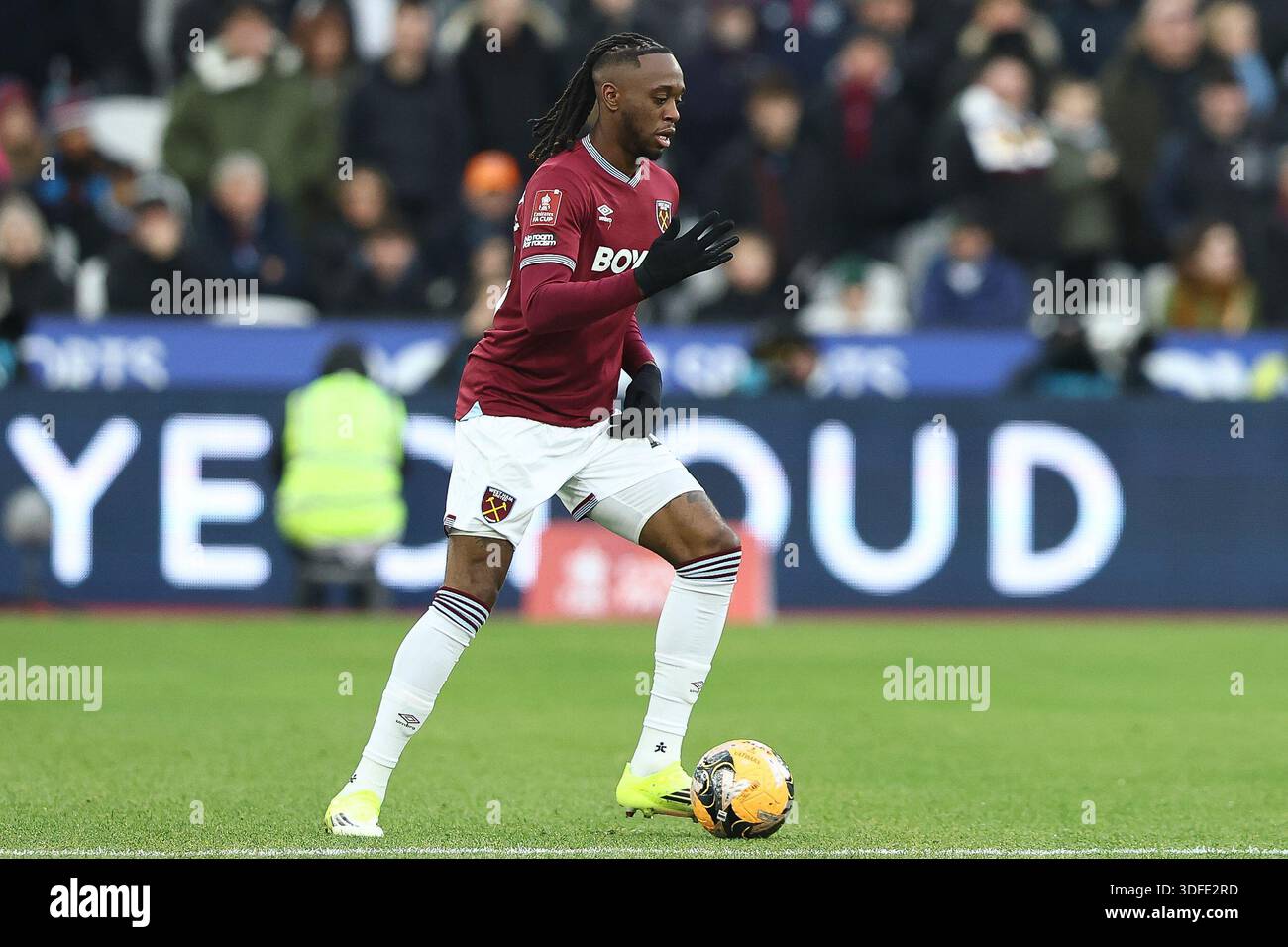Aaron Wan-Bissaka of West Ham United during the West Ham United v ...