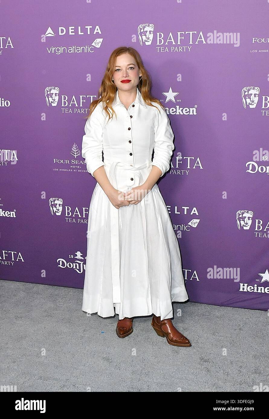 Jane Levy attends the 2026 BAFTA Tea Party at Four Seasons Hotel Los ...