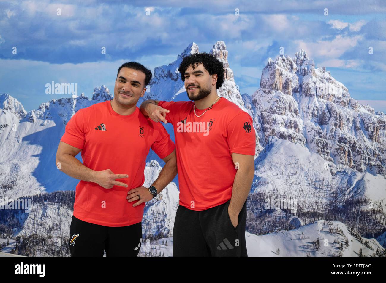12 January 2026, Bavaria, Munich: The German bobsleigh brothers Issam ...